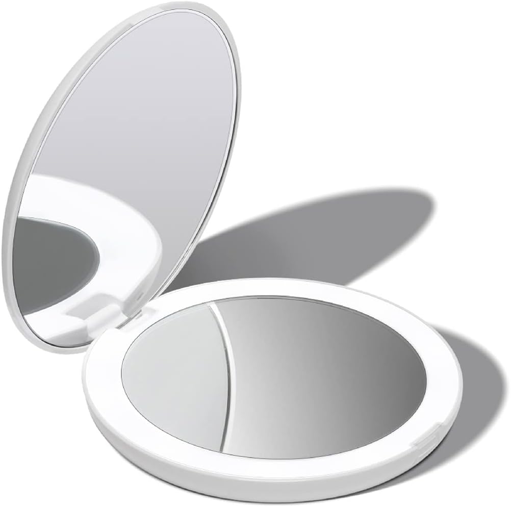 Amazon.com: Fancii Small Compact Magnifying Mirror with Natural LED ...