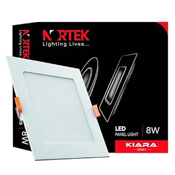 Buy Nortek Kiara 8W Slim Square LED Panel Ceiling Light, Ultra-Slim ...