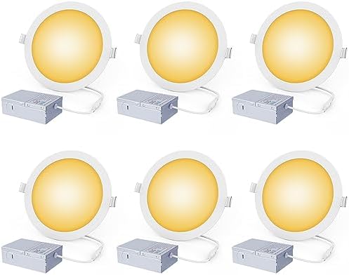 xingruyu 6 Pack 7 Inch Ultra-Thin LED Recessed Ceiling Light with ...