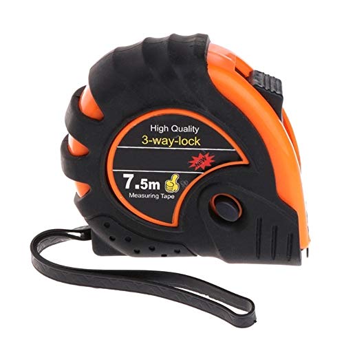 3m 5m 7.5m Retractable Tape Measure 3-Way-Lock Metric Rubber Measuring ...