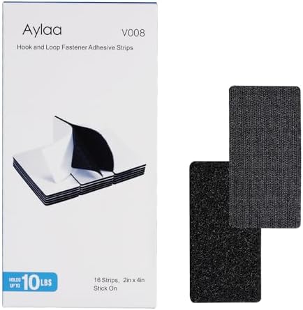 Aylaa 16 Sets 4x2 Inch Hook and Loop Fastener Strips with Adhesive ...