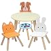 Amazon.com: Kids Wooden Animal Table & Chair Set w 3 Seats (Puppy ...