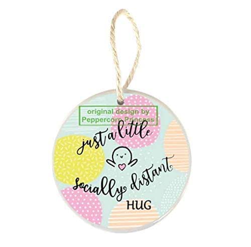 Amazon.com: Socially Distant Hug Funny Ornament Original Handmade ...
