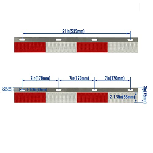 Snapklik.com : Mud Flap Reflector Aluminum 24x3 For Semi Truck And Semi ...