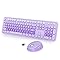 Fogruaden Purple Retro Typewriter Keyboard and Mouse Wireless, 2.4GHz ...