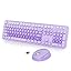 Vumilstek Cute Purple Keyboard and Mouse Combo Wireless, 2.4G Full Size ...