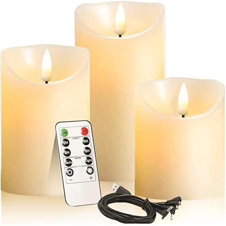 Veladoras Electricas Recargables, Juego de 3 Veladora Electrica Sin ...