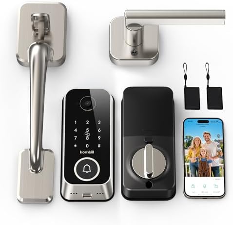 Smart Front Door Lock Sets: 2K HD Camera Lock with Doorbell Kits ...