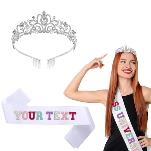 Amazon.com: Personalized Sashes, Custom Text Satin Sash, Chenille ...