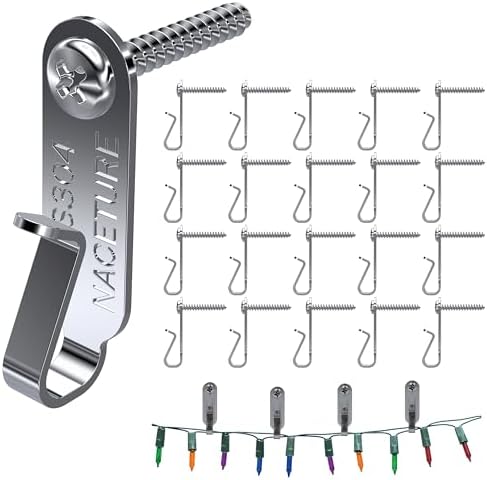 Amazon.com: NACETURE String Light Hanger Hooks- Stainless Steel Light ...