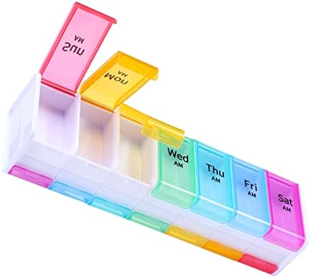 Amazon.com: Extra Large Pill Organizer 2 Times a Day, AM PM Pill Box 7 Day, Weekly Pill Case ...
