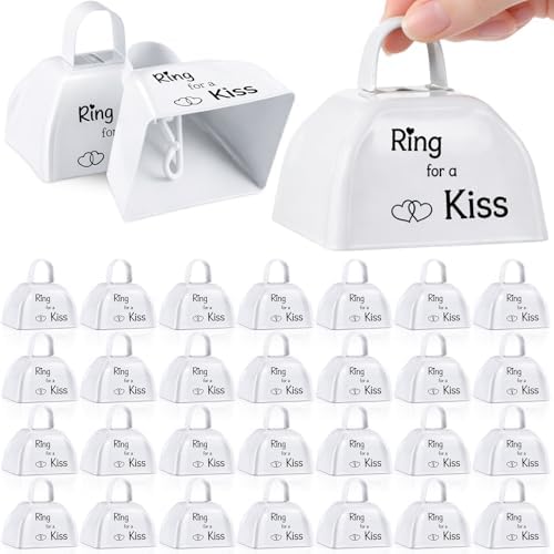 Amazon.com: ElaraBerry 48 Set Wedding Cowbells Ring for a Kiss Party ...