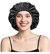 Amazon.com: 3Pcs Bonnets for Sleeping, Extra Satin Silk Bonnet for ...