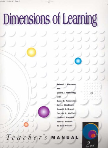 Amazon | Teachers Manual (Dimensions of Learning) | Pickering, Debra J ...