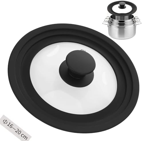 Universal Lid for Pots, Pans and Skillets Fits 16cm, 18cm & 20cm ...
