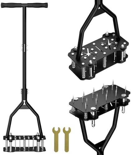 Amazon.com : Lawn Aerator, Lawn Aerator Tool with 18 Iron Spikes ...