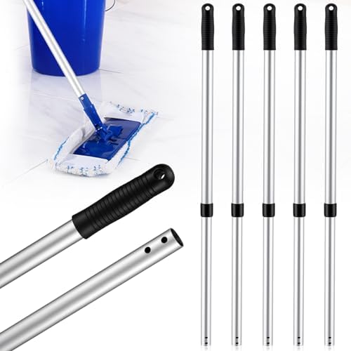Amazon.com: Yungyan 5 Pcs Adjustable Aluminum Mop Pole for Flat Head ...