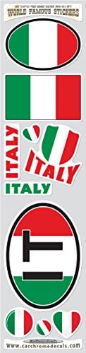 Amazon.com: Car Chrome Decals STS-IT Italy 10 Stickers Set Italian Flag ...