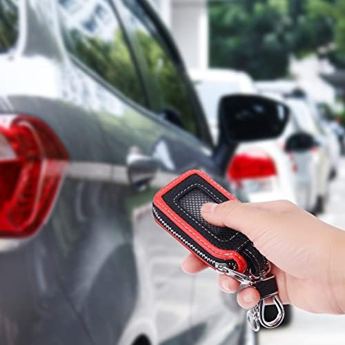 Prasacco Leather Car Key Chain Case Holder Car Key Case Auto Key Fob ...