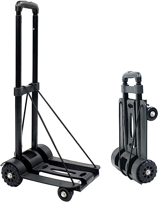Zorzel Folding Hand Truck Dolly Cart with 2 Wheels, Compact Trolley ...
