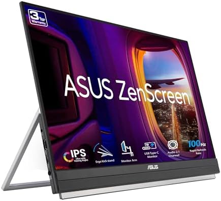 Amazon.com: ASUS ZenScreen 24” 1080P Portable USB Monitor (MB249C ...