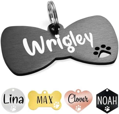 Amazon.com: Ultra Joys Dog Tags Personalized for Pets - Hollow Paw ...