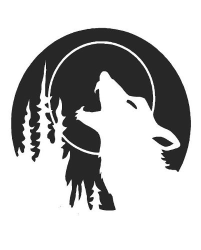HOWLING WOLF Airbrush, Wall Art, Paint Stencil, Genuine Mylar Re ...
