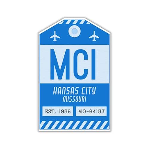 Amazon.com: MCI Kansas City Missouri Luggage Tag Sticker/Airport Code ...