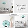 Amazon.com: Black Cat Wall Clock Pink Hearts and Cute Cartoon Cat Blue ...