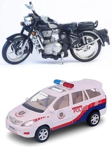 Combo Set of Rugged Bullet Bike and Police Chase Innova Car Set Toys ...