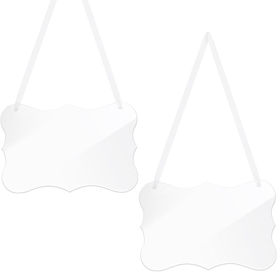 Amazon.com : AHANDMAKER 2 Pc Clear Acrylic Hanging Sign, 8.86x5.79 DIY ...