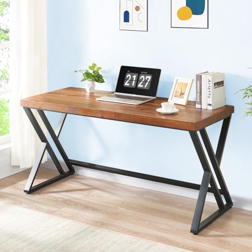 Amazon.com: FurniChoi Real Wood Computer Desk, Modern Natural Wood Home ...