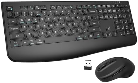 Amazon.com: Wireless Keyboard and Mouse Combo, EDJO 2.4G Full-Sized ...