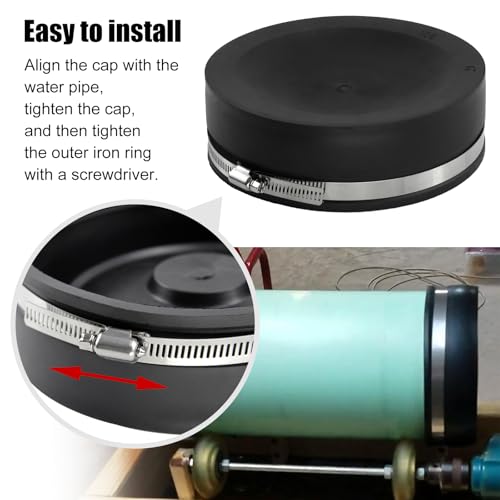 RULLINE 6 inch Flexible PVC Cap with Stainless Steel Clamps Sewer ...