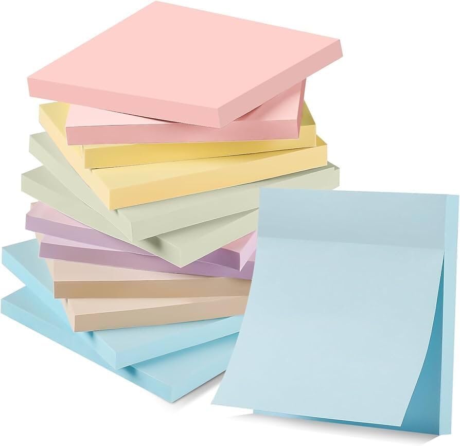 (16 Pack) ZCZN Sticky Notes 3x3 Inches, 1600 Sheets 8 Bright Color Self ...