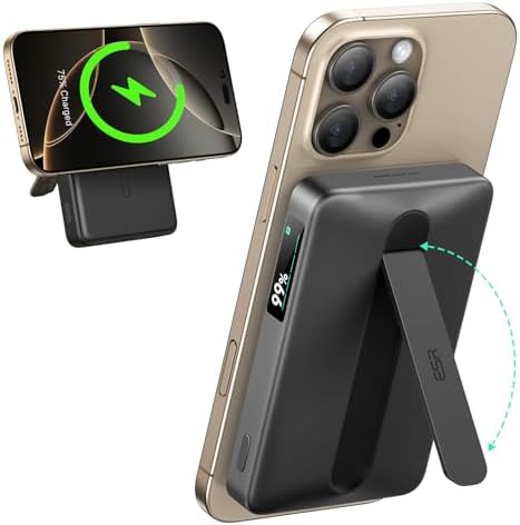 Amazon.com: ESR Qi2 Certified MagSafe Battery Pack, Kickstand 10,000mAh ...