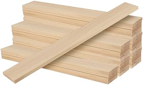 FUNSUEI 30 PCS 4 x 10 x 0.7cm Pine Wood Rectangle Board, Pine Wood ...