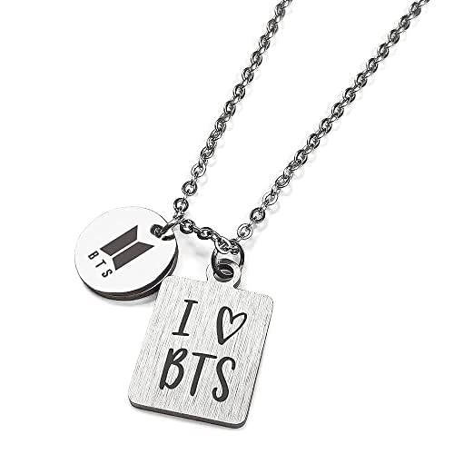 AJS I Love BTS pop Pendant Necklace - Unisex Stainless Steel Kpop BTS ...