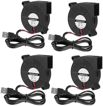 Amazon.com: UMLIFE 50mm Fan 5V USB Brushless DC Cooling Fan, 4 Pack ...