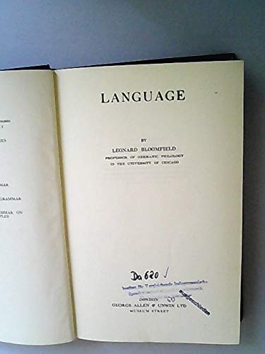 Language: Bloomfield, Leonard: Amazon.com: Books