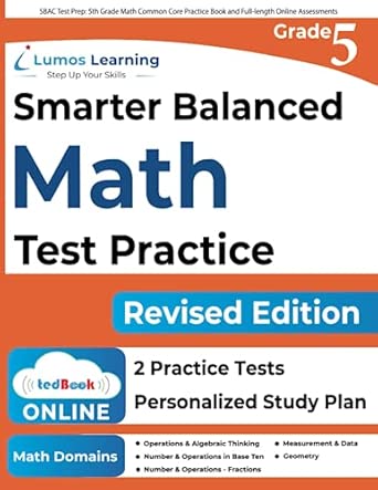 SBAC Test Prep: 5th Grade Math Common Core Practice Book and Full ...