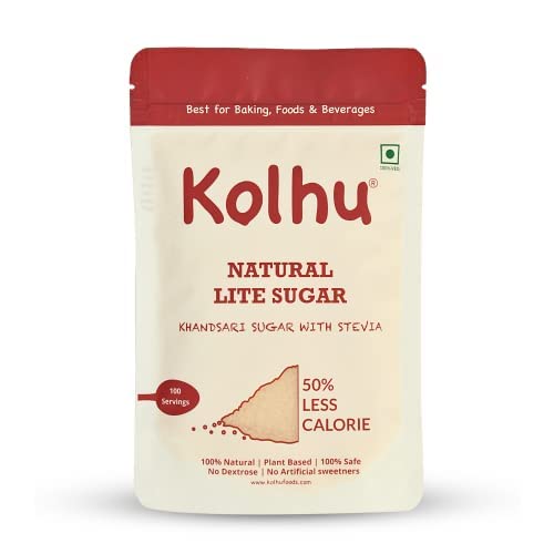 Kolhu Natural Lite Sugar 250g (Khandsari Sugar + Stevia) (Pack of 1 ...