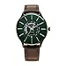 Titan World Time Quartz Analog with Date Green Dial Brown Leather Strap ...