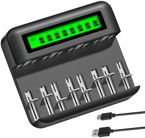 Amazon.com: Battery Charger for AA/AAA C/D Size Rechargeable Ni-MH/CD ...