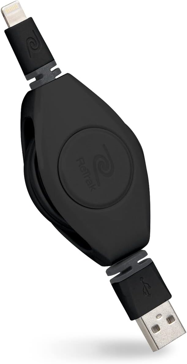 Amazon.com: ReTrak Premier Series ETLTUSBBLK Retractable Lightning to ...