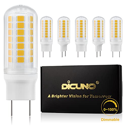 DiCUNO G8 Dimmable LED Bulb Flat Base 4W (40W Halogen Equivalent), Warm ...