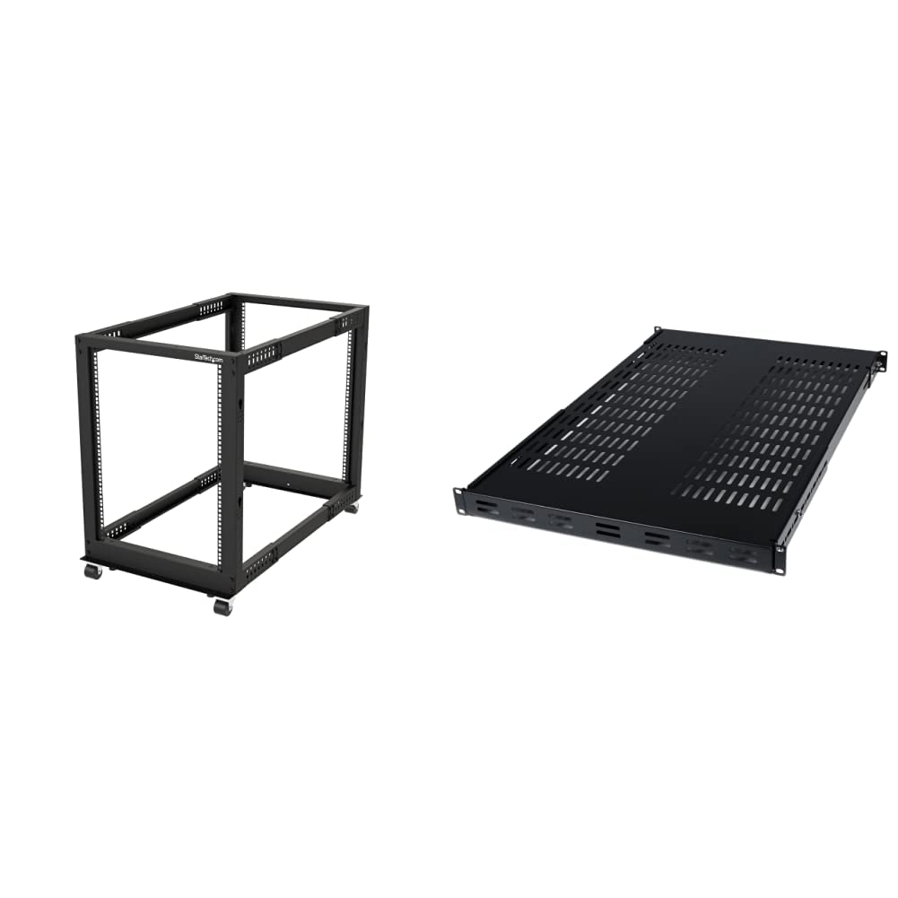 Amazon.com: StarTech.com 4-Post 15U Mobile Open Frame Server Rack and ...