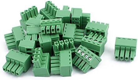 Sourcingmap 20Pcs 300V 2EDGK 3.81mm Pitch 4-Pin PCB Screw Terminal ...