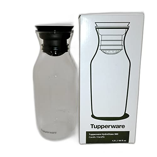 Tupperware HydroGlass 360 1.3 L Glass Clear Collection Carafe with ...