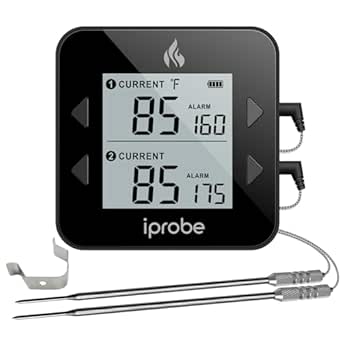 Amazon.com: iProbe Meat Thermometer Digital - IP67 Waterproof, Rechargeable, Large LCD with ...